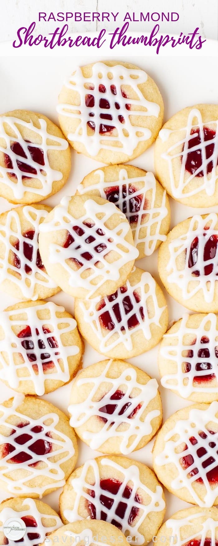 Raspberry Almond Shortbread Thumbprints - Saving Room for Dessert