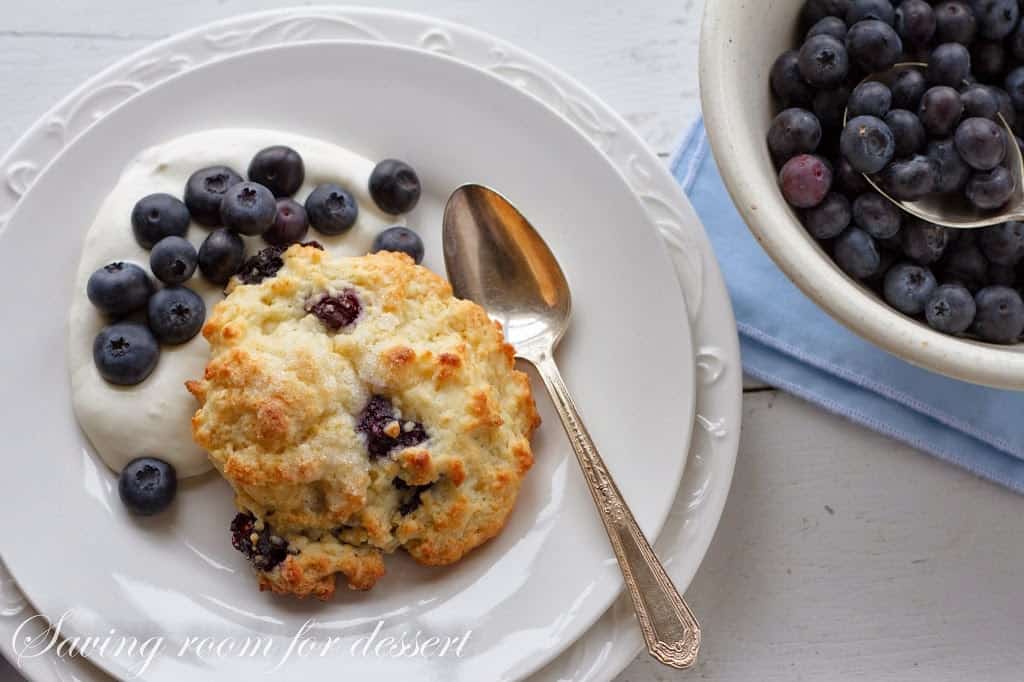 Blueberry Shortcakes with Whipped Cream Cheese - Saving Room for Dessert