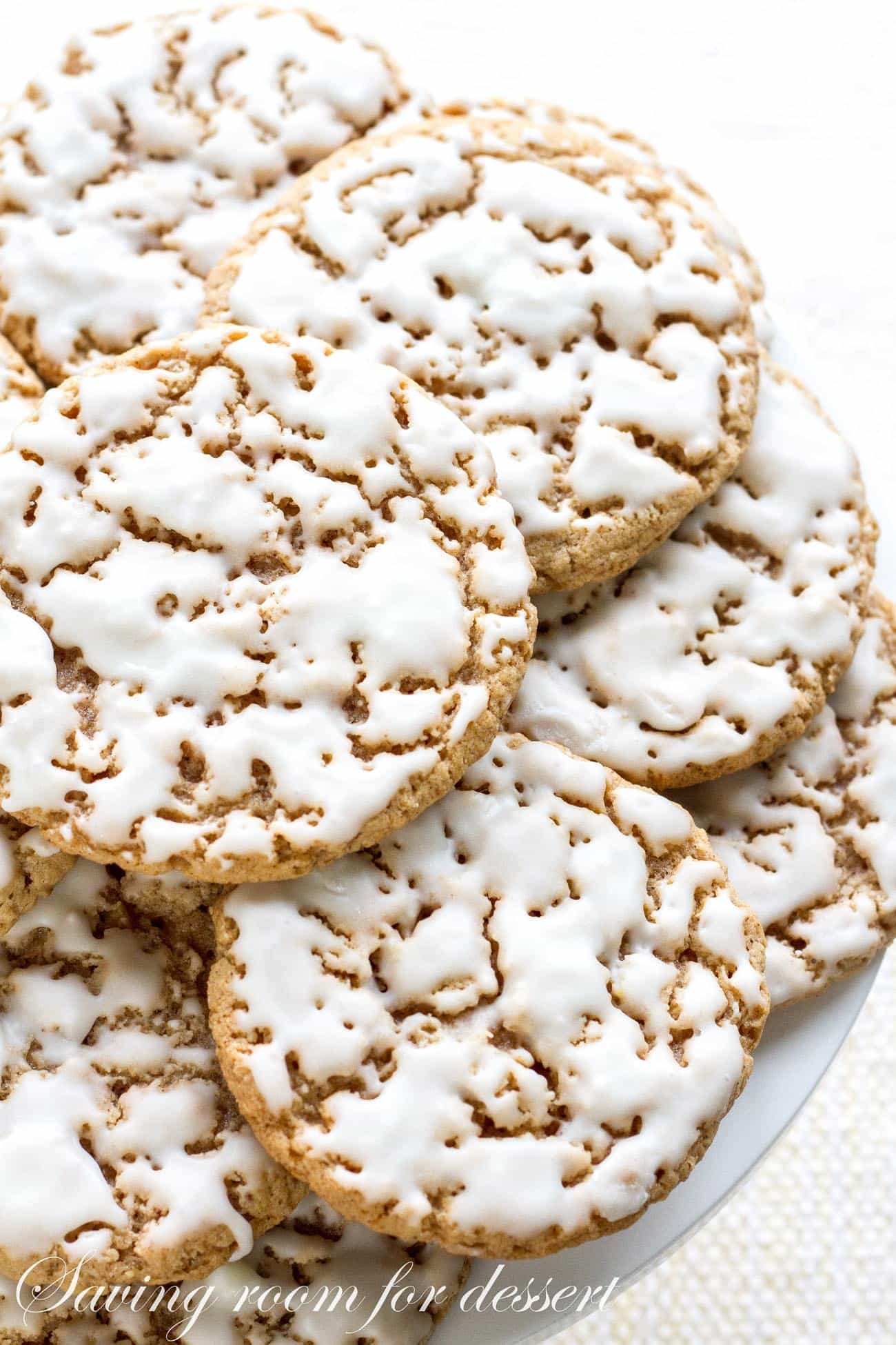 Old-Fashioned Iced Oatmeal Cookies - Saving Room for Dessert