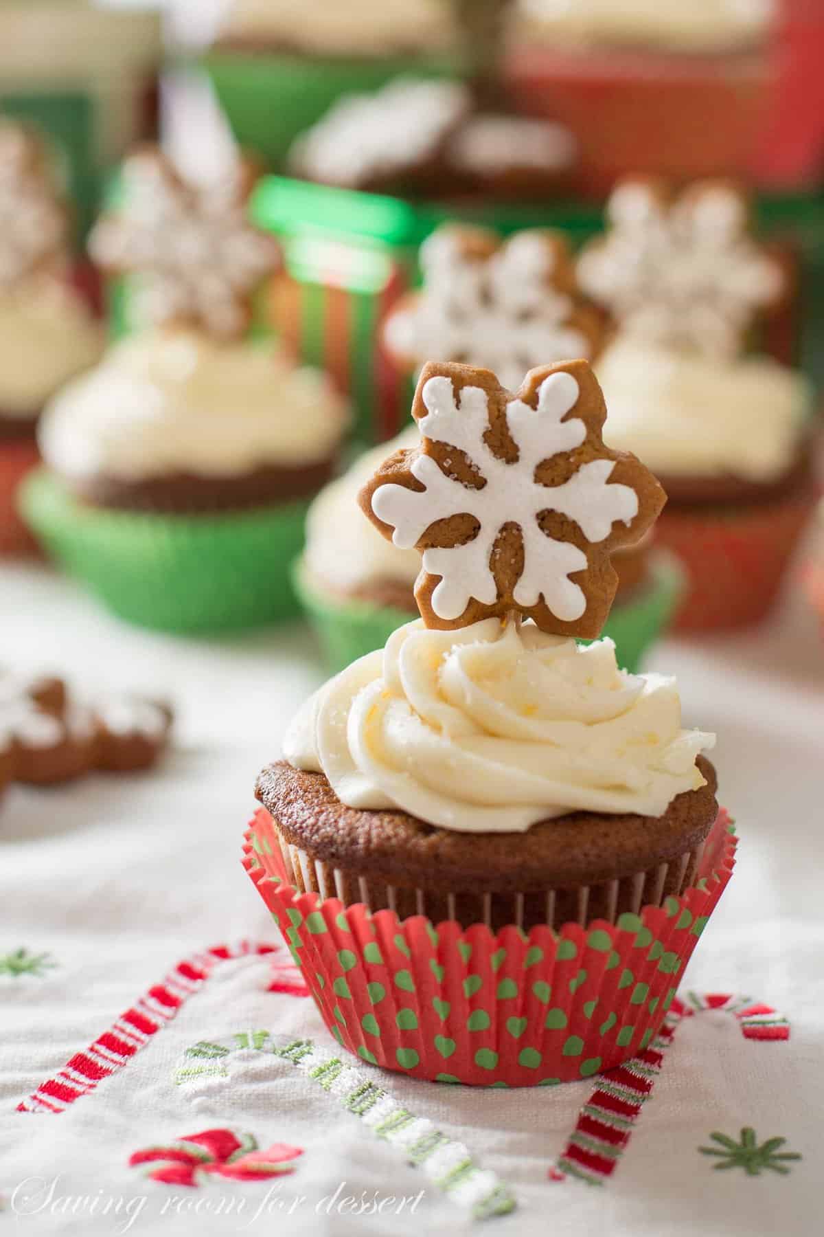 Gingerbread Cupcakes With Lemon Cream Cheese Frosting Saving Room For