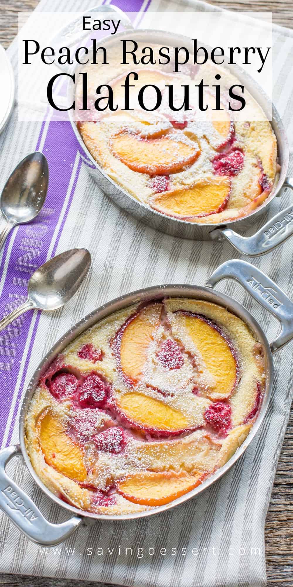 Fresh Peach & Raspberry Clafoutis - Saving Room for Dessert
