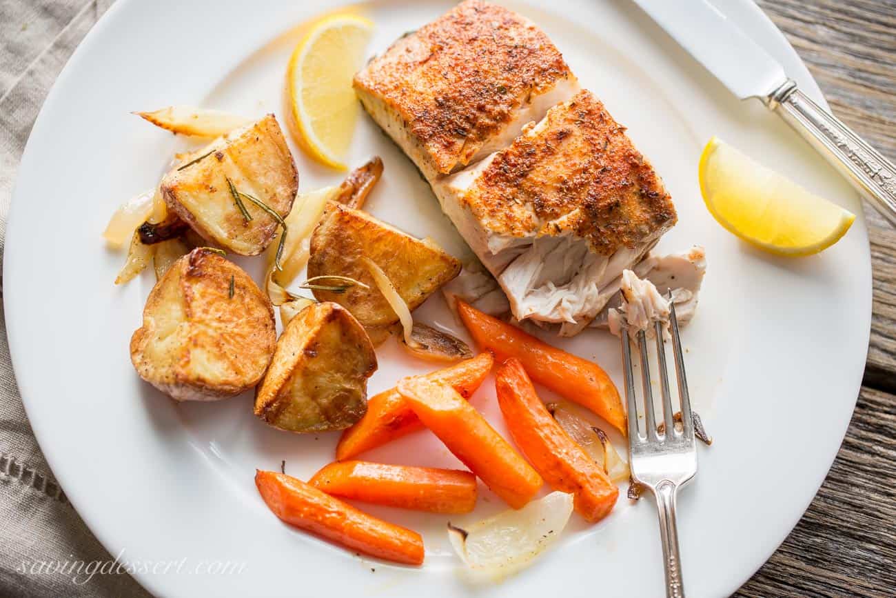 Baked Fish & Vegetables - Saving Room for Dessert