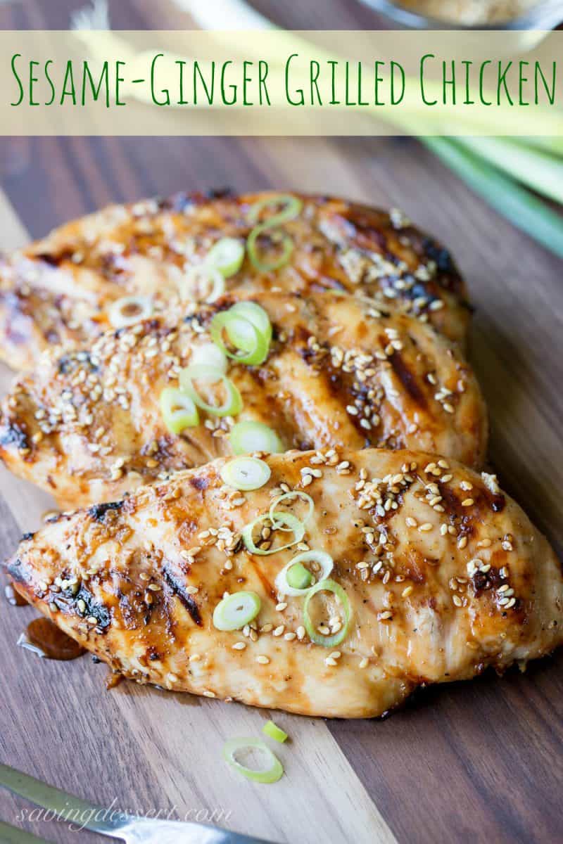 Sesame-Ginger Grilled Chicken - Saving Room for Dessert