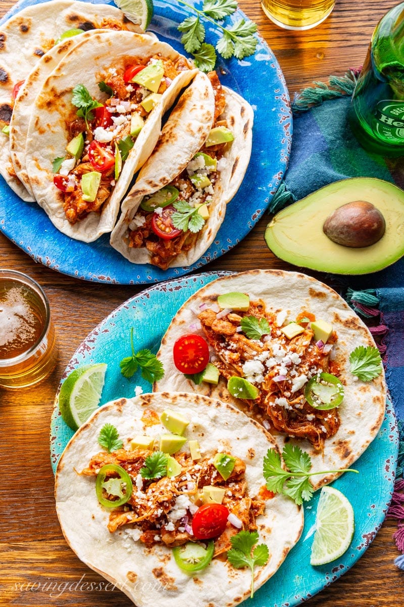 Smoky Chicken Tinga Tacos - Saving Room for Dessert