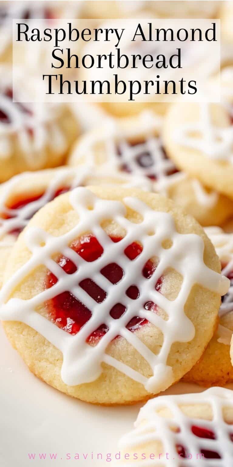 Raspberry Almond Shortbread Thumbprints - Saving Room for Dessert