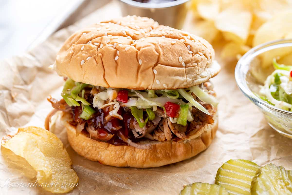 Pulled Pork Sandwich With Chips