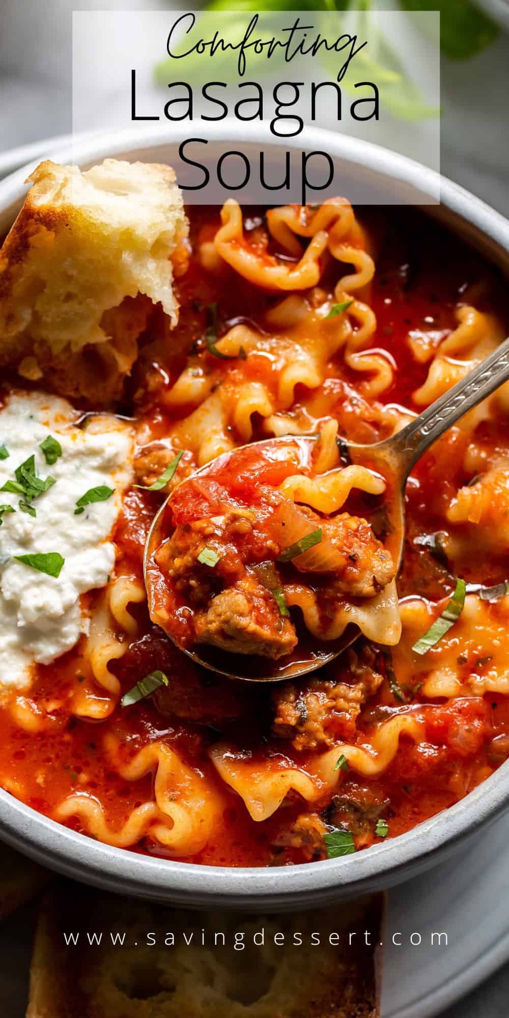 Lasagna Soup - Saving Room for Dessert