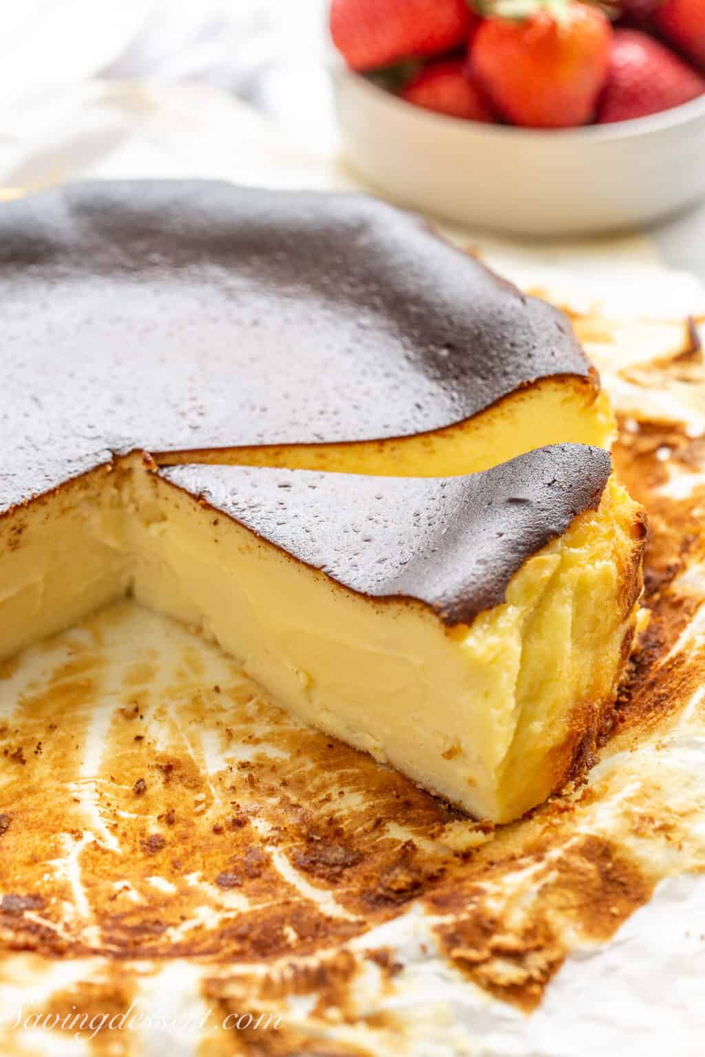 Ultra Creamy Burnt Basque Cheesecake - Saving Room for Dessert