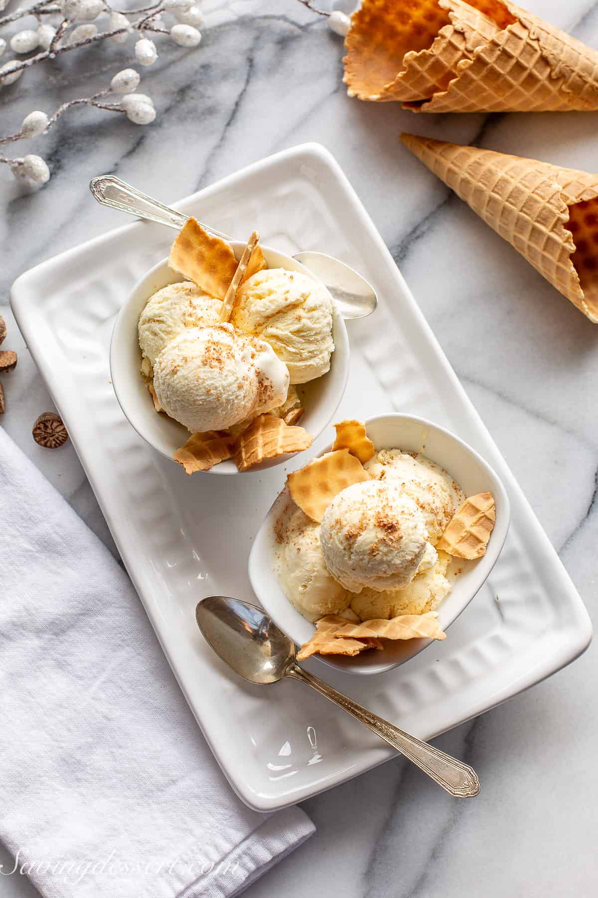 Eggnog Ice Cream (No-Churn!) - Saving Room for Dessert