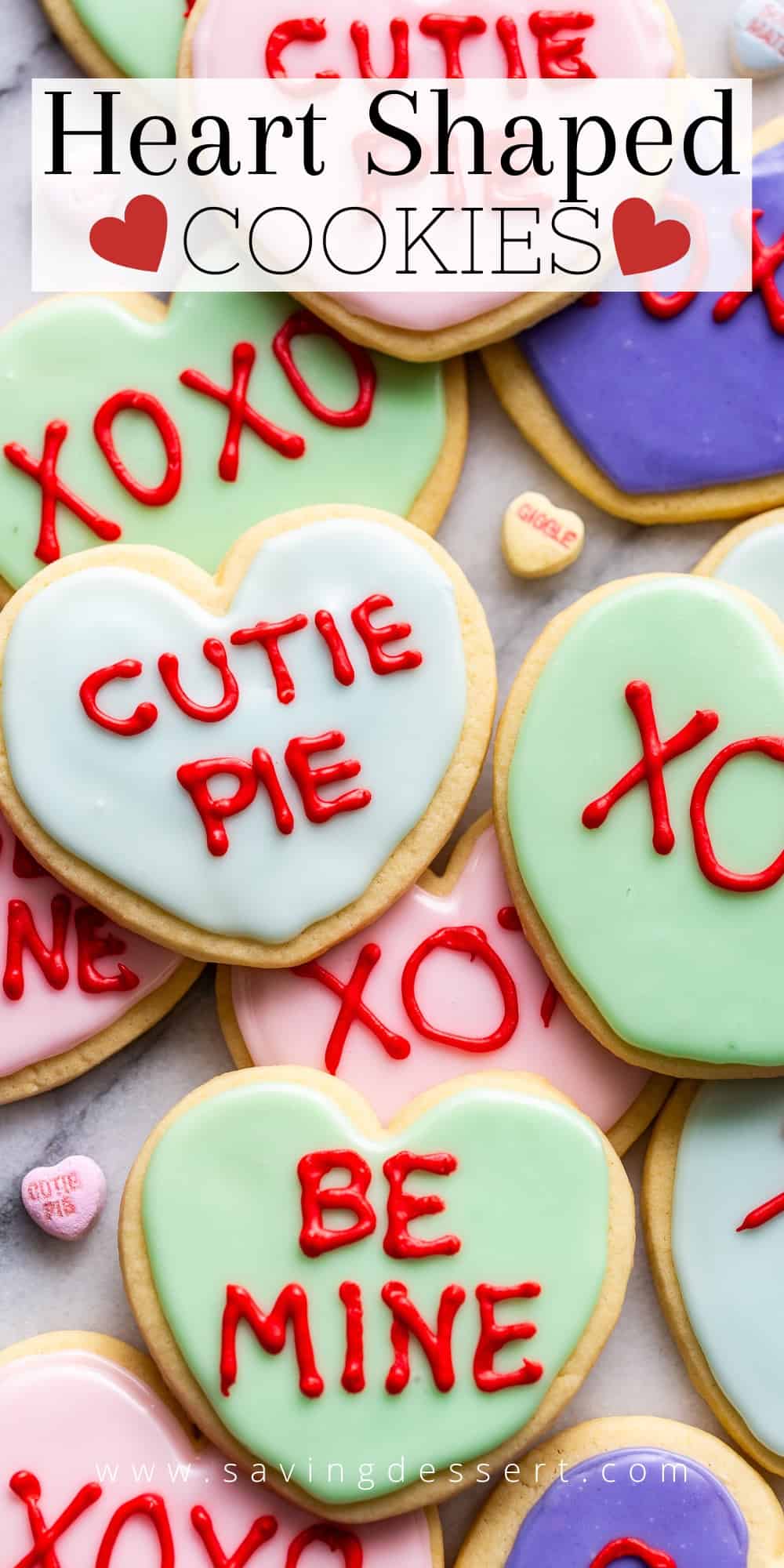Heart Shaped Cookies with easy Icing - Saving Room for Dessert