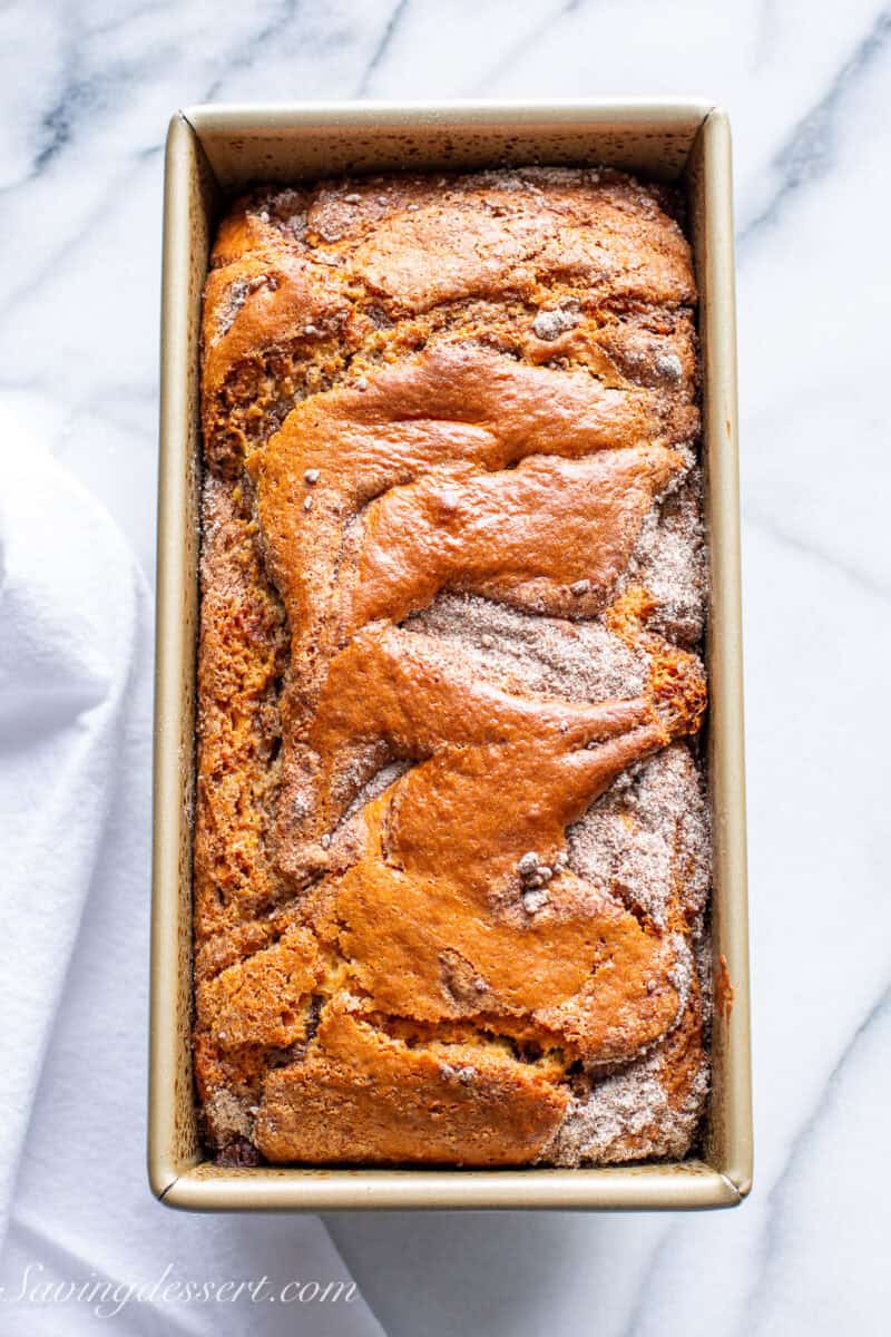 Cinnamon Swirl Quick Bread - Saving Room for Dessert