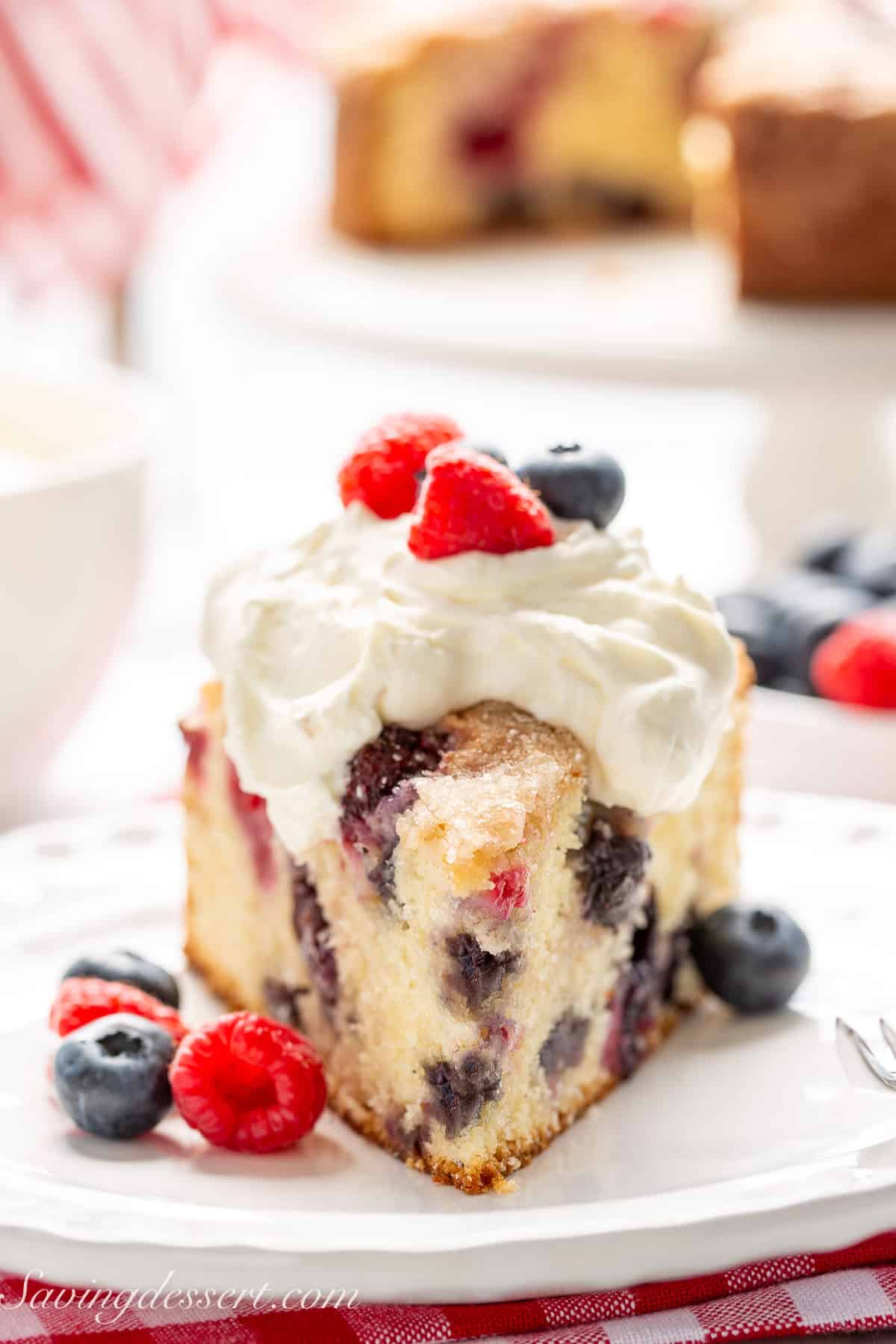 Red White and Blue Cake - Saving Room for Dessert